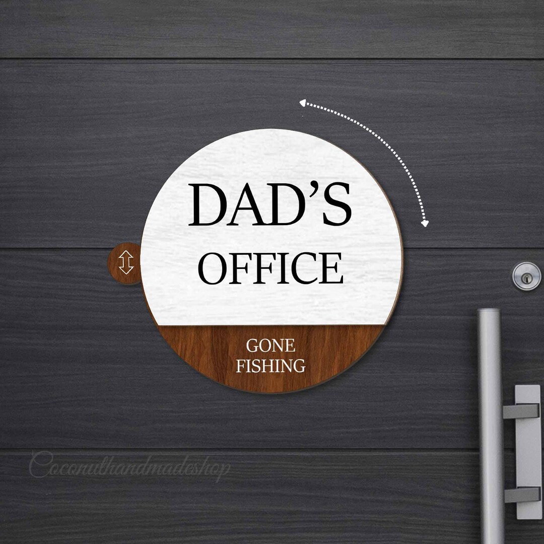 Personalized Door Sign With Rotating Status Segments for Dad, Spinner ...