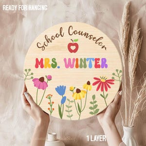 3D School Counselor Door Sign, Personalized School Counselor Gift ...