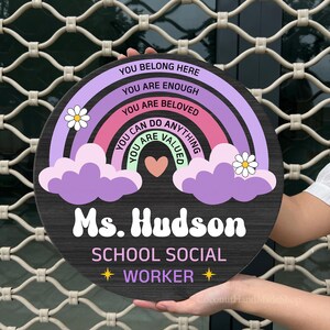 School Social Worker Office Sign, Social Worker Door Hanger ...