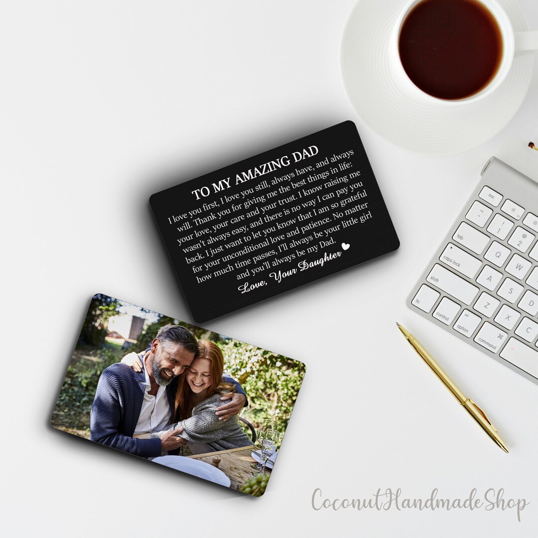 Personalized Wallet Insert Card for Dad, Dad Birthday Gift From ...