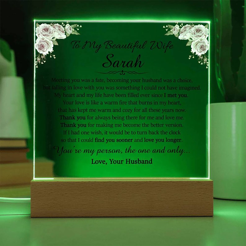 Personalized Meaningful Plaque for Wife, Sentimental Gift for Wife From ...
