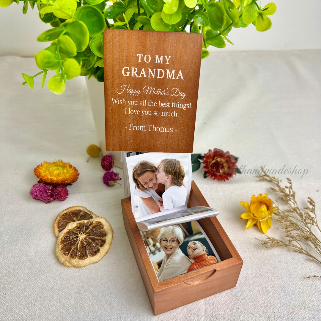 Custom Wooden Photo Box for Grandma, Mother's Day Gift for Grandma ...