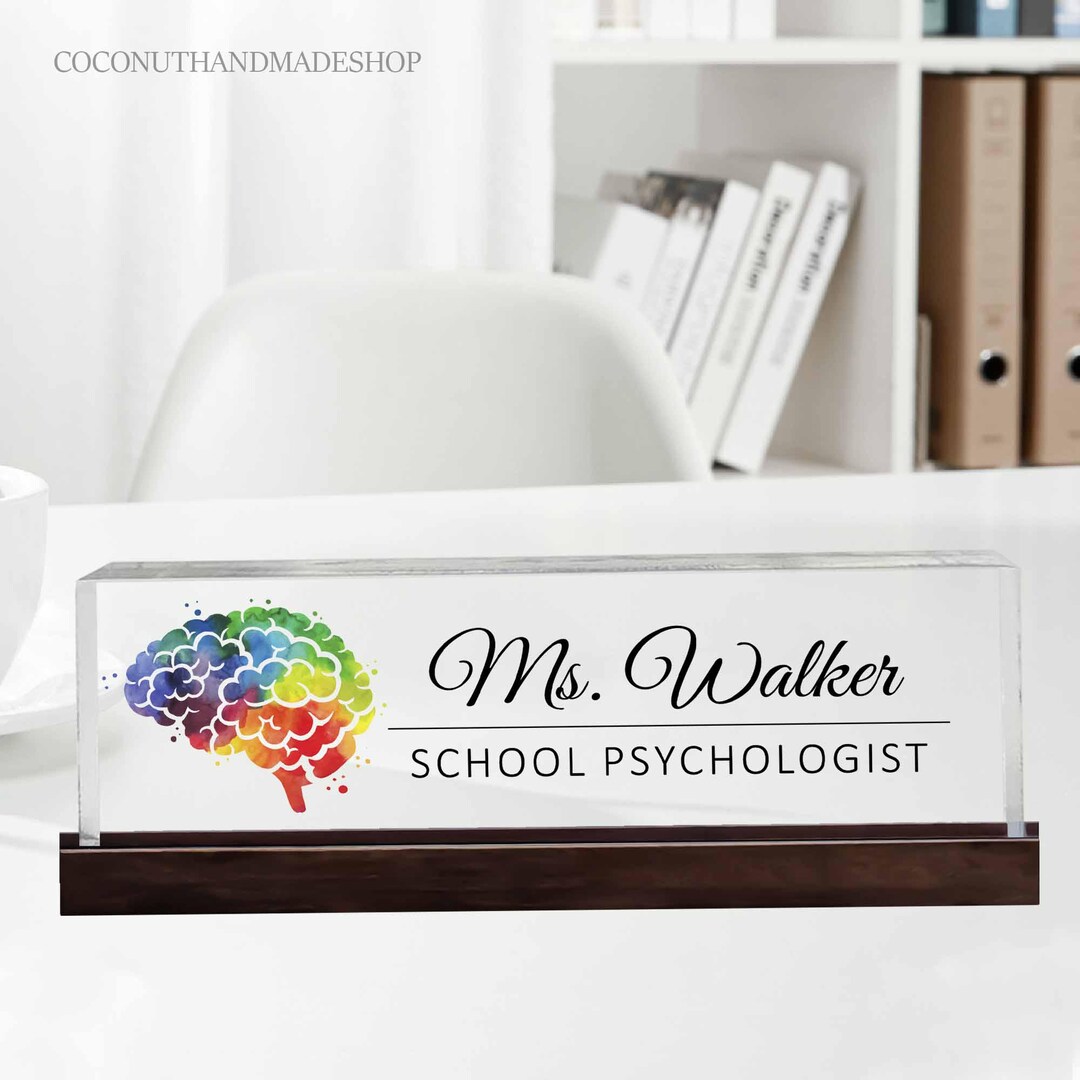 Custom Teacher Desk Name Plate, School Psychologist Desk Name Plate ...