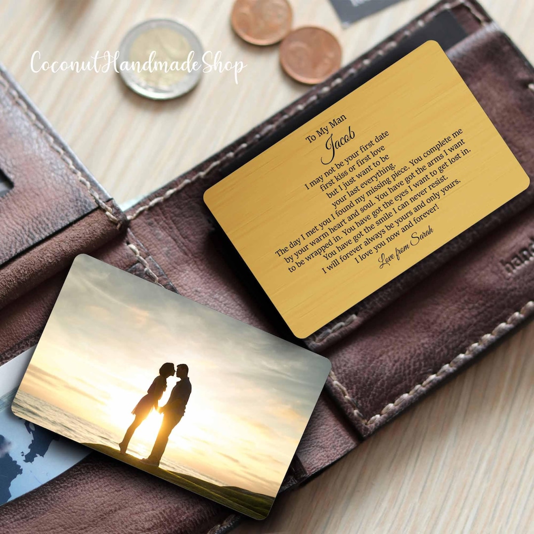 Personalized Engraved Metal Wallet Card for Boyfriend/husband, Custom ...