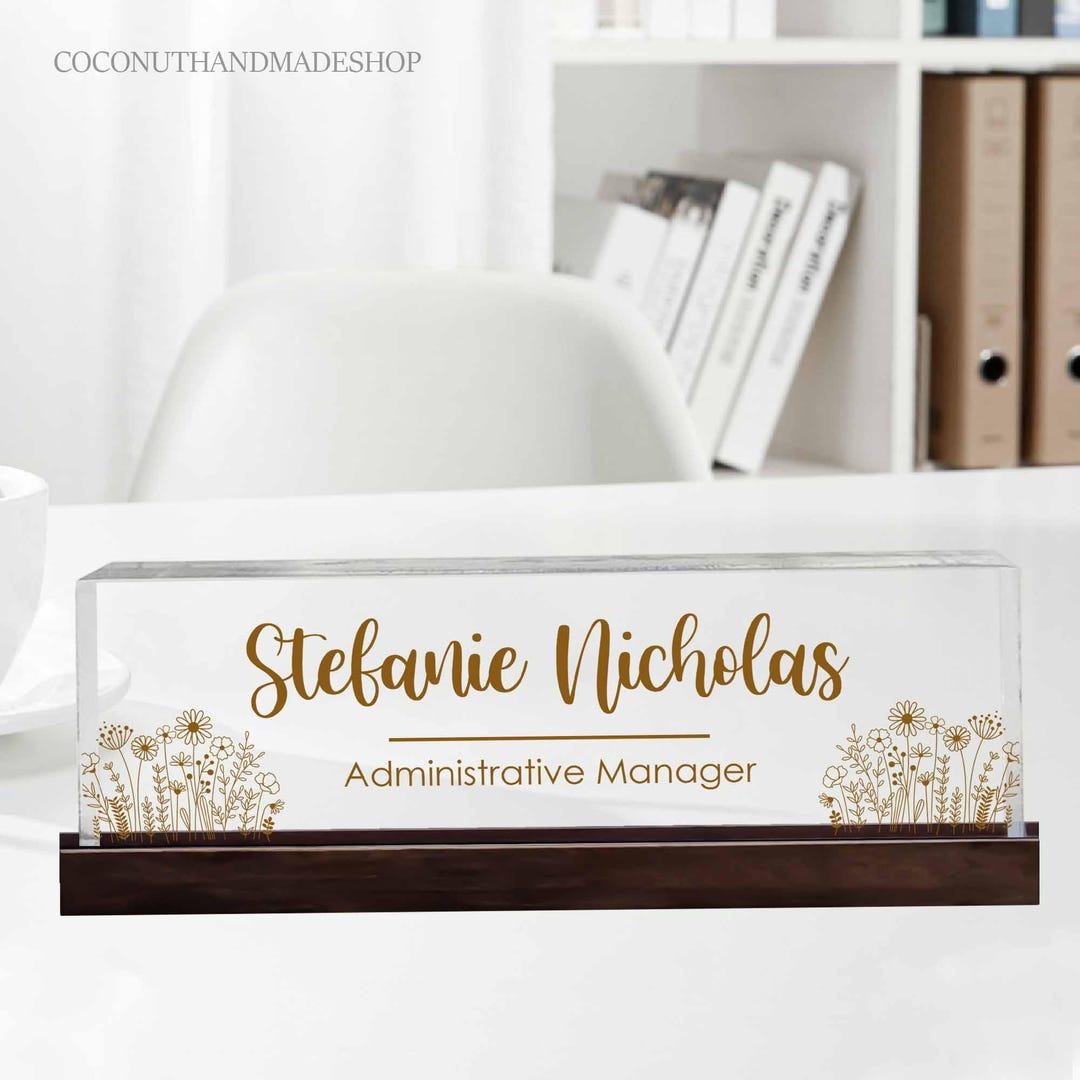 Custom Office Plate With Name and Position, Personalized Acrylic Name ...