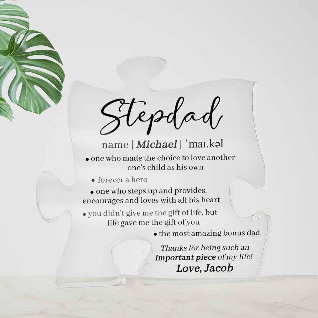 Personalized Step Dad Plaque Gift From Stepson or Stepdaughter ...