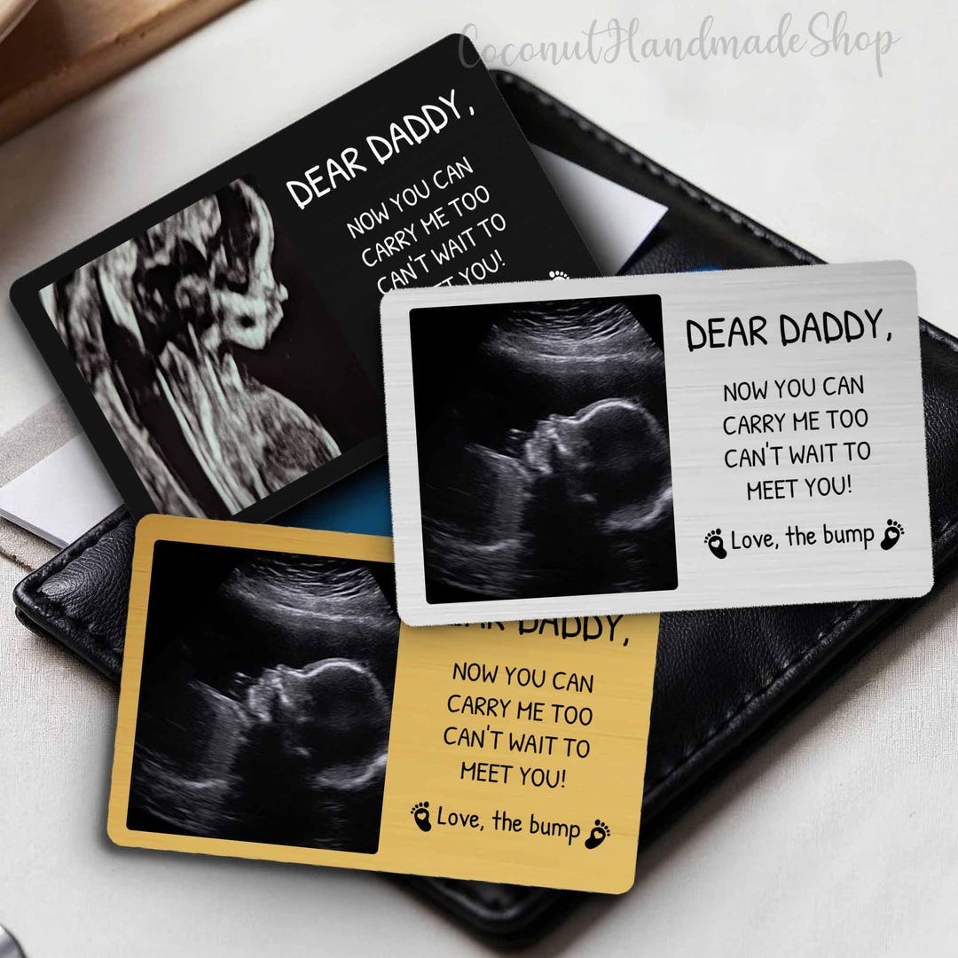 Custom Ultrasound Photo Metal Wallet Card, New Baby Sonogram Gift ...
