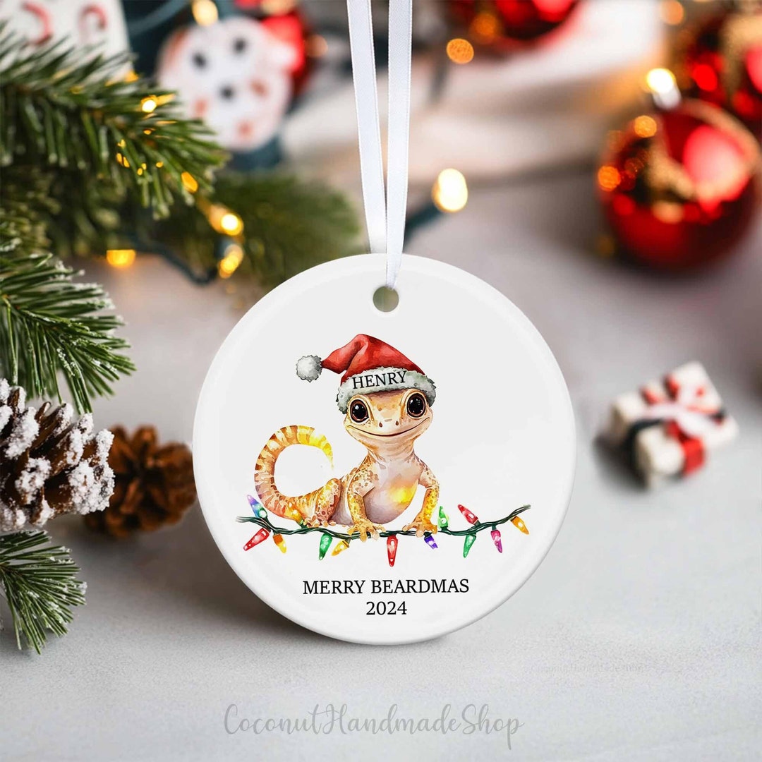 Personalized Gecko Christmas Ornament, Lizard Christmas Decor, Pet ...