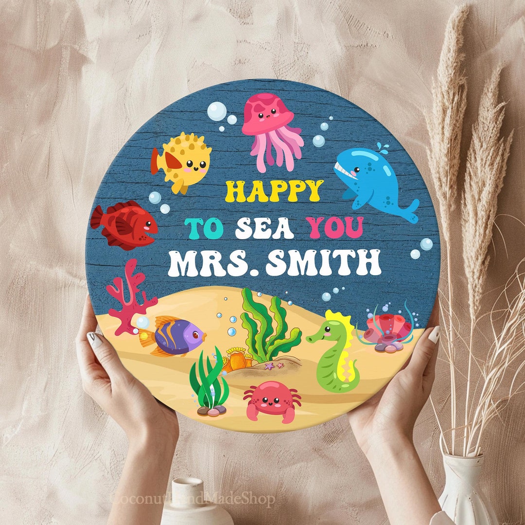 Classroom Door Sign, Sea Ocean Themed Classroom Decor, Custom Teacher ...