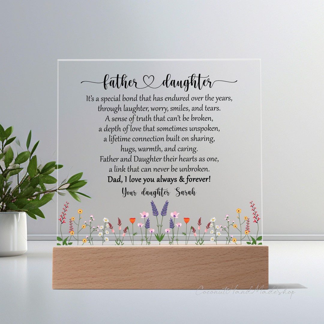 Dad and Daughter/son Plaque Keepsake, Meaningful Gift for Dad ...