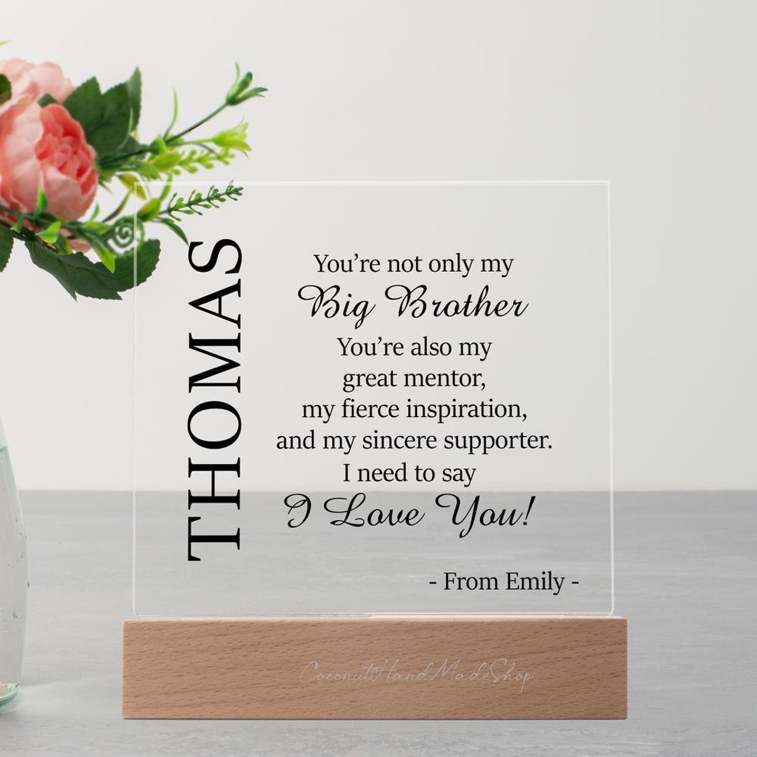 Personalized Plaque for Big Brother, Big Brother Birthday Gift Ideas ...