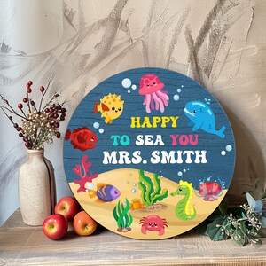 Classroom Door Sign, Sea Ocean Themed Classroom Decor, Custom Teacher ...
