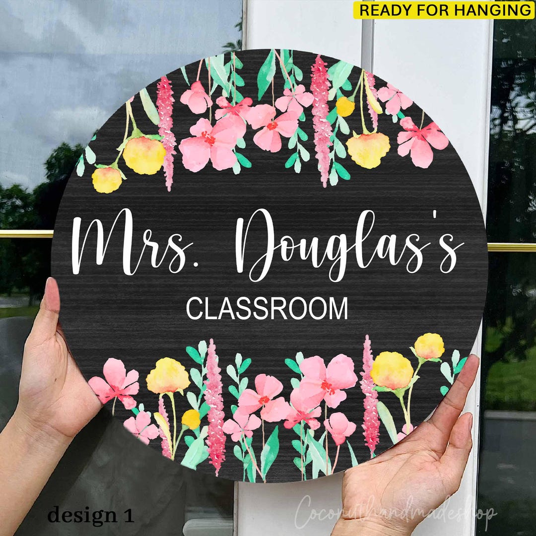 Personalized Teacher Door Sign, Classroom Welcome Sign, Back to School ...