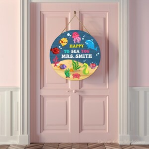 Classroom Door Sign, Sea Ocean Themed Classroom Decor, Custom Teacher ...