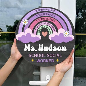 School Social Worker Office Sign, Social Worker Door Hanger ...