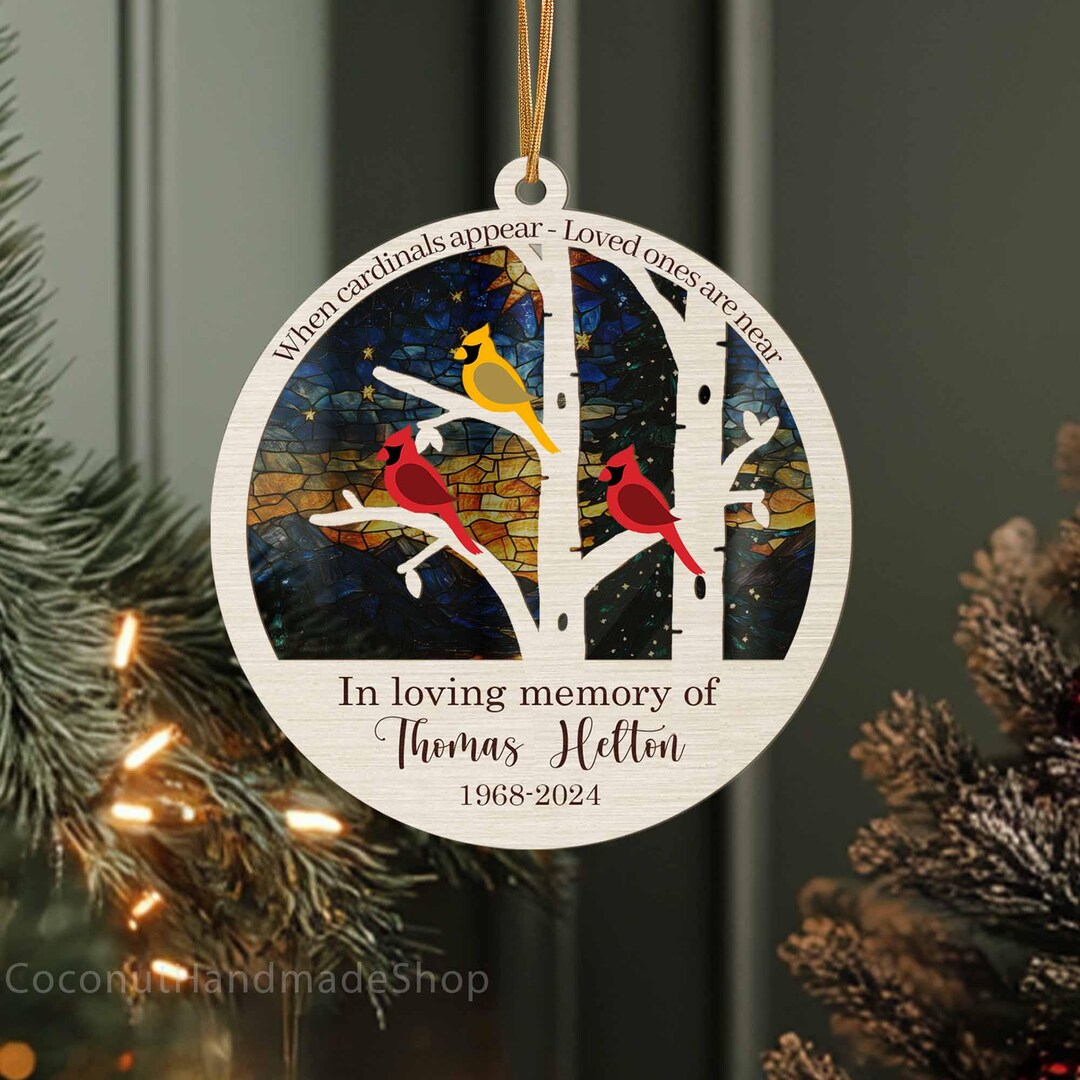 Custom Memorial Christmas Suncatcher, in Loving Memory Suncatcher, 3D ...