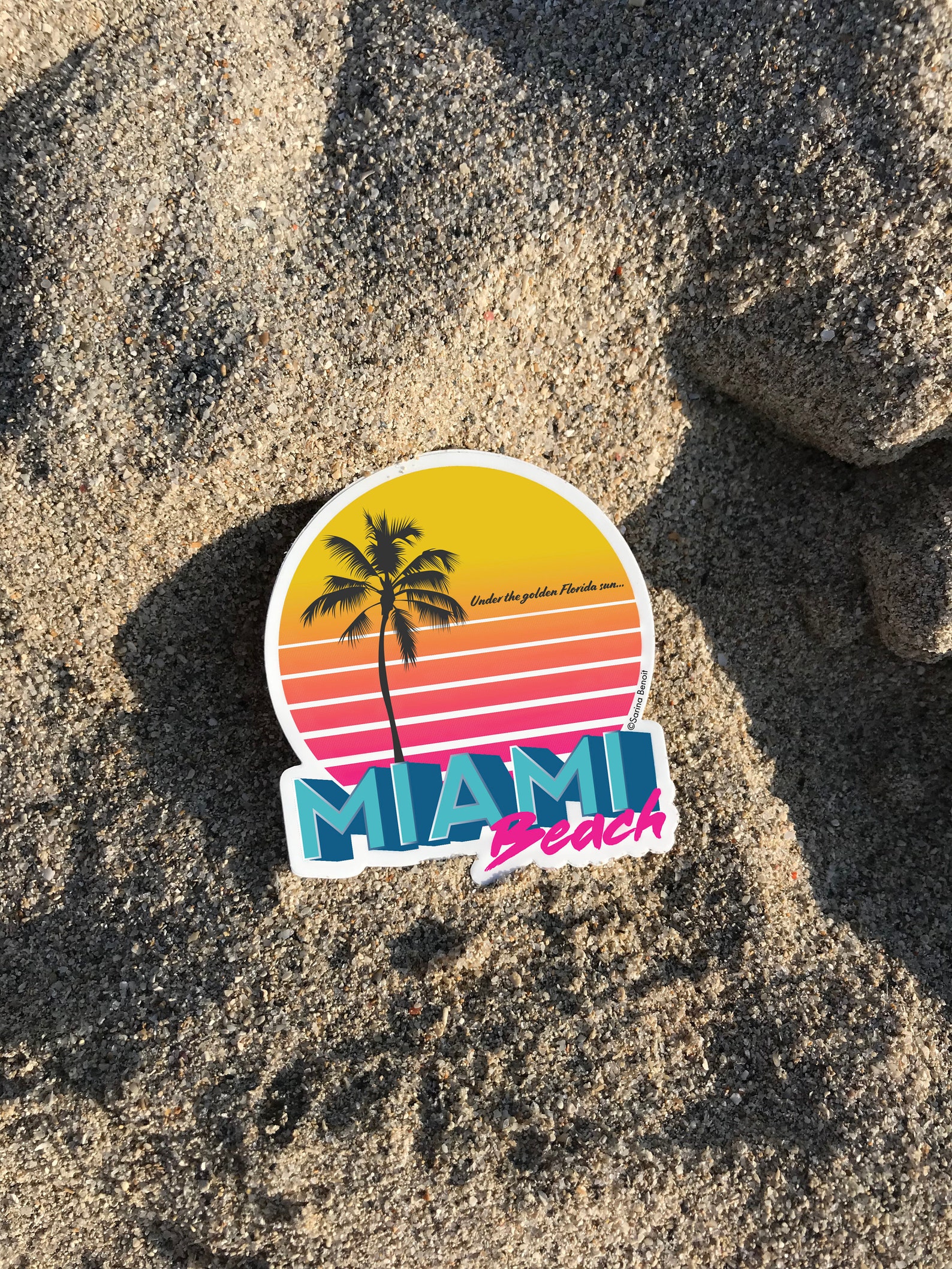 Retro Miami Beach Vinyl Waterproof Sticker Florida Stickers | Etsy