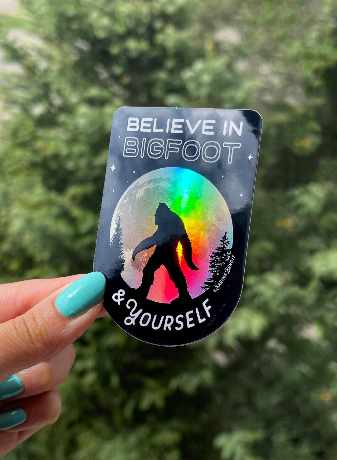 Bigfoot Holographic Sticker | Believe in Bigfoot Sticker | Bigfoot ...