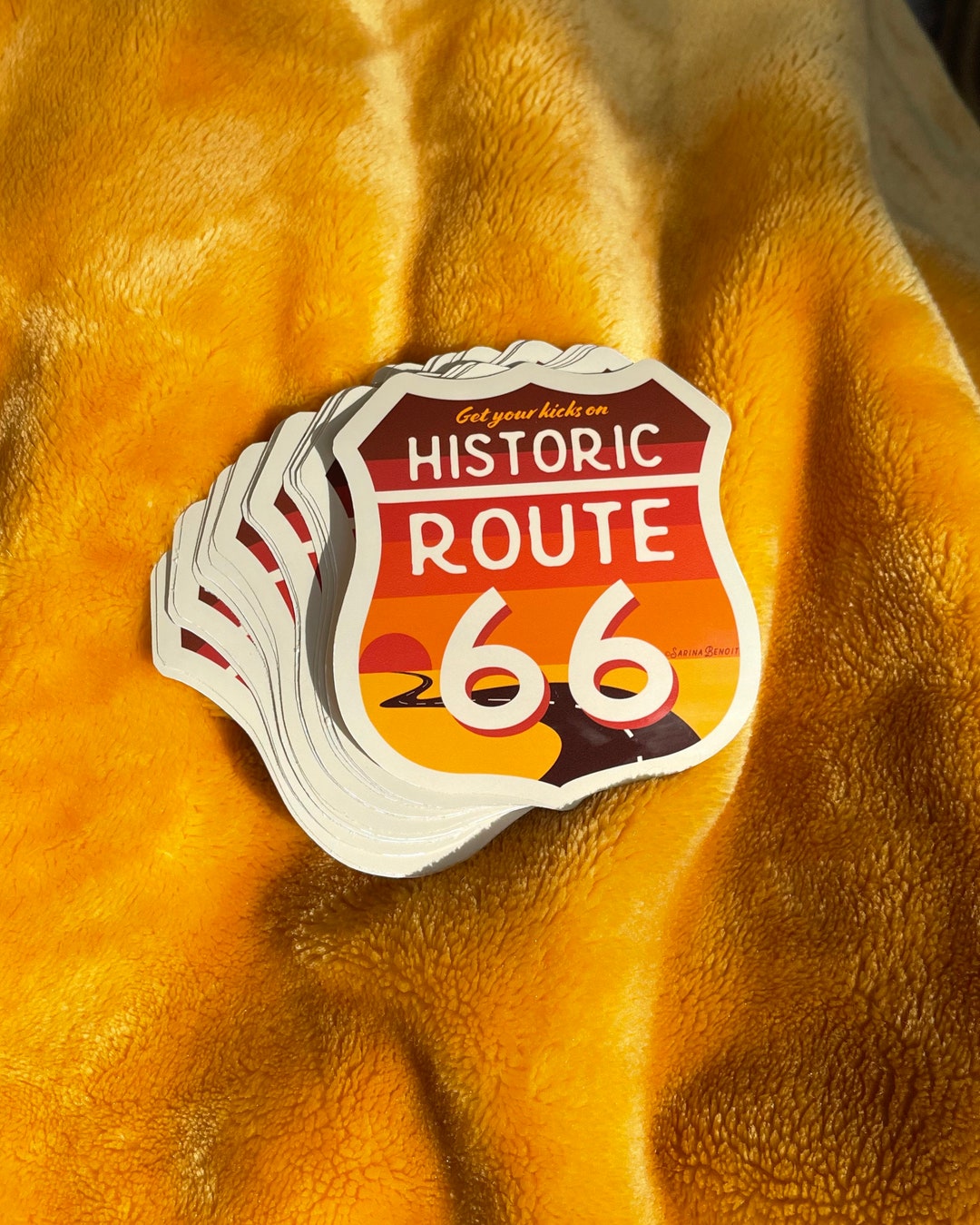 Retro Route 66 Vinyl Sticker | Travel Sticker | Roadtrip Sticker | Car ...