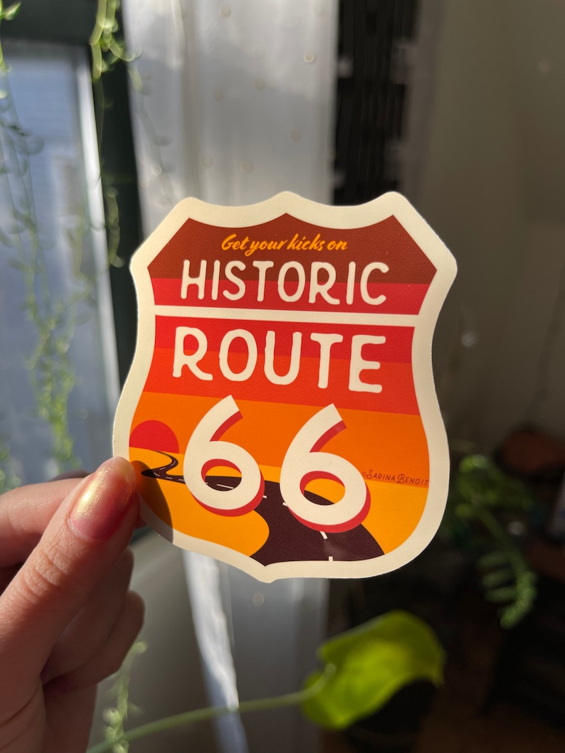 Retro Route 66 Vinyl Sticker Travel Stickers Roadtrip - Etsy