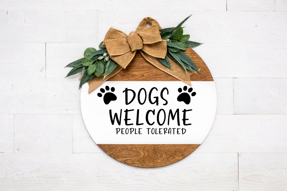 Dogs Welcome SVG / Dog Person SVG / People Tolerated / Cricut ...