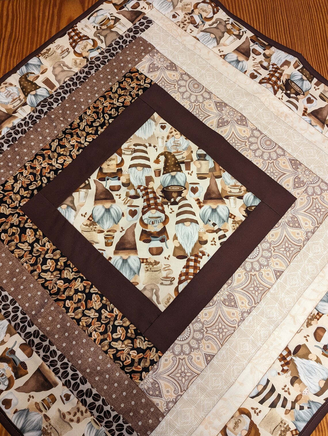 Gnome Coffee Table Topper Gnome Dresser Top Quilted Table Cover Table ...