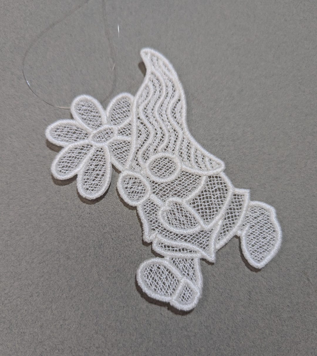 Embroidered Lace Gnome Ornament: Spring Flower, Rear View Mirror Charm ...