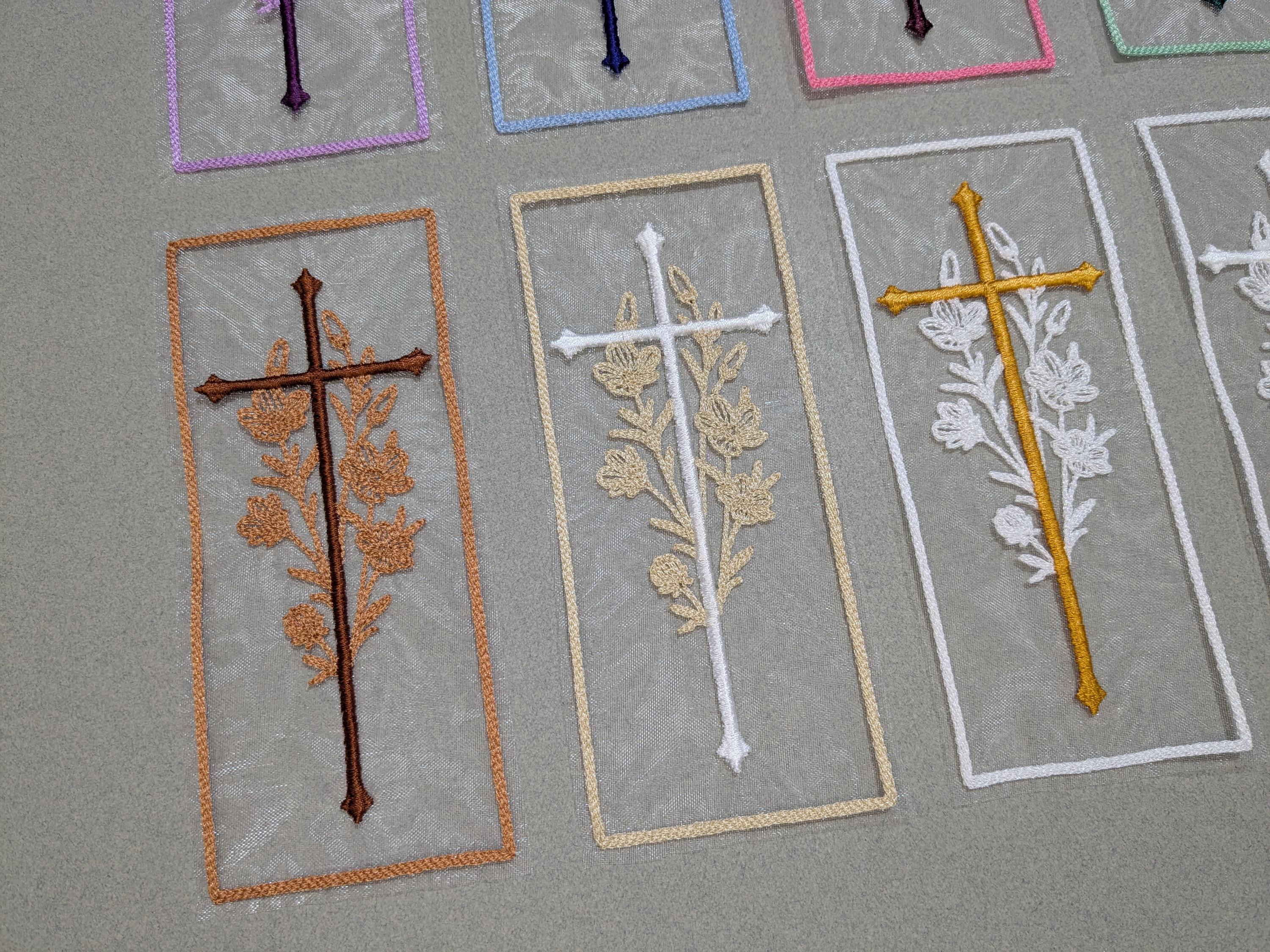 Embroidered Floral Cross Bookmark, Organza Bible Marker - Etsy