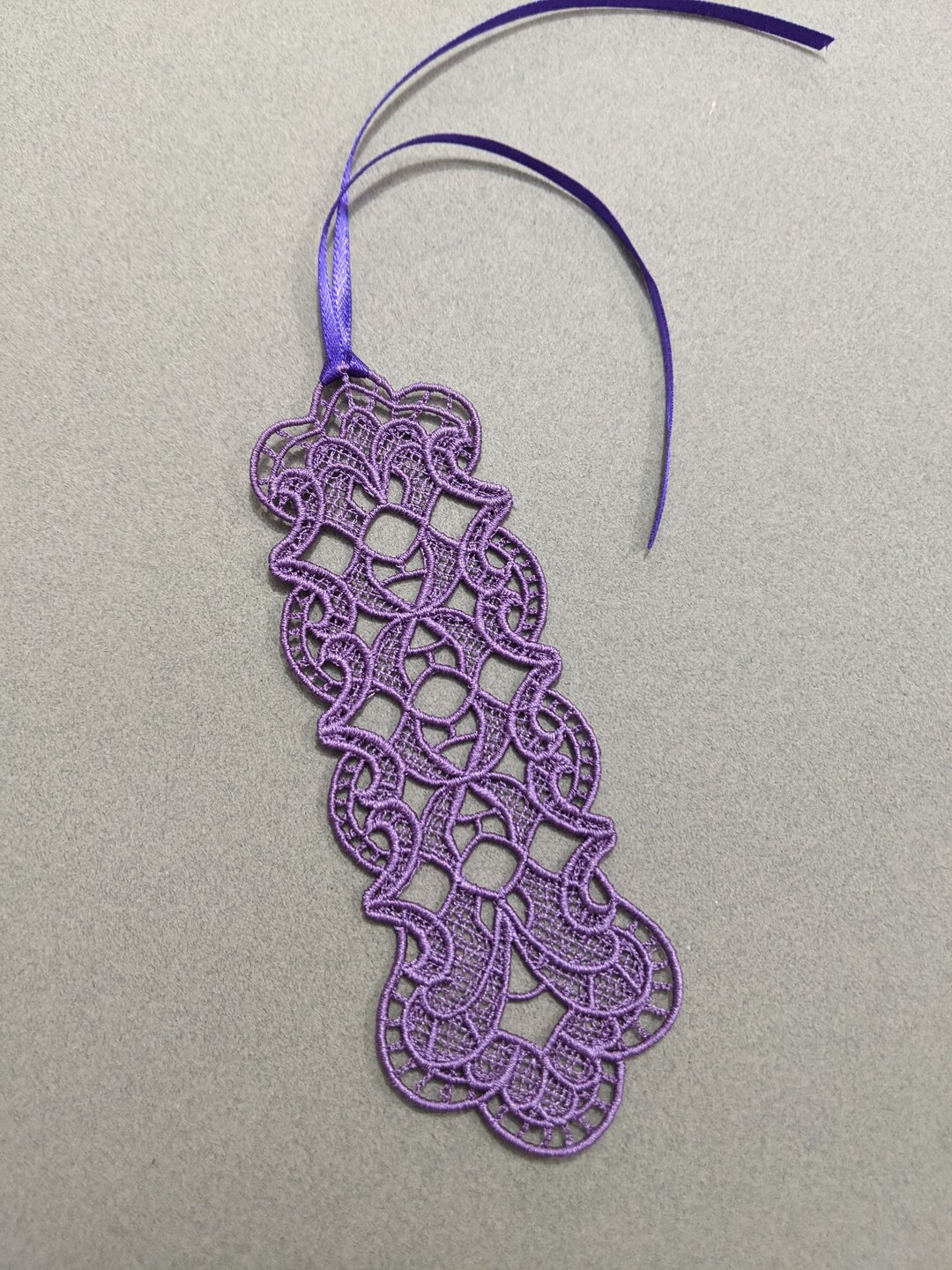 Bookmark - Purple Fancy Stitched Filigree Embroidered Lacy Bookmark ...