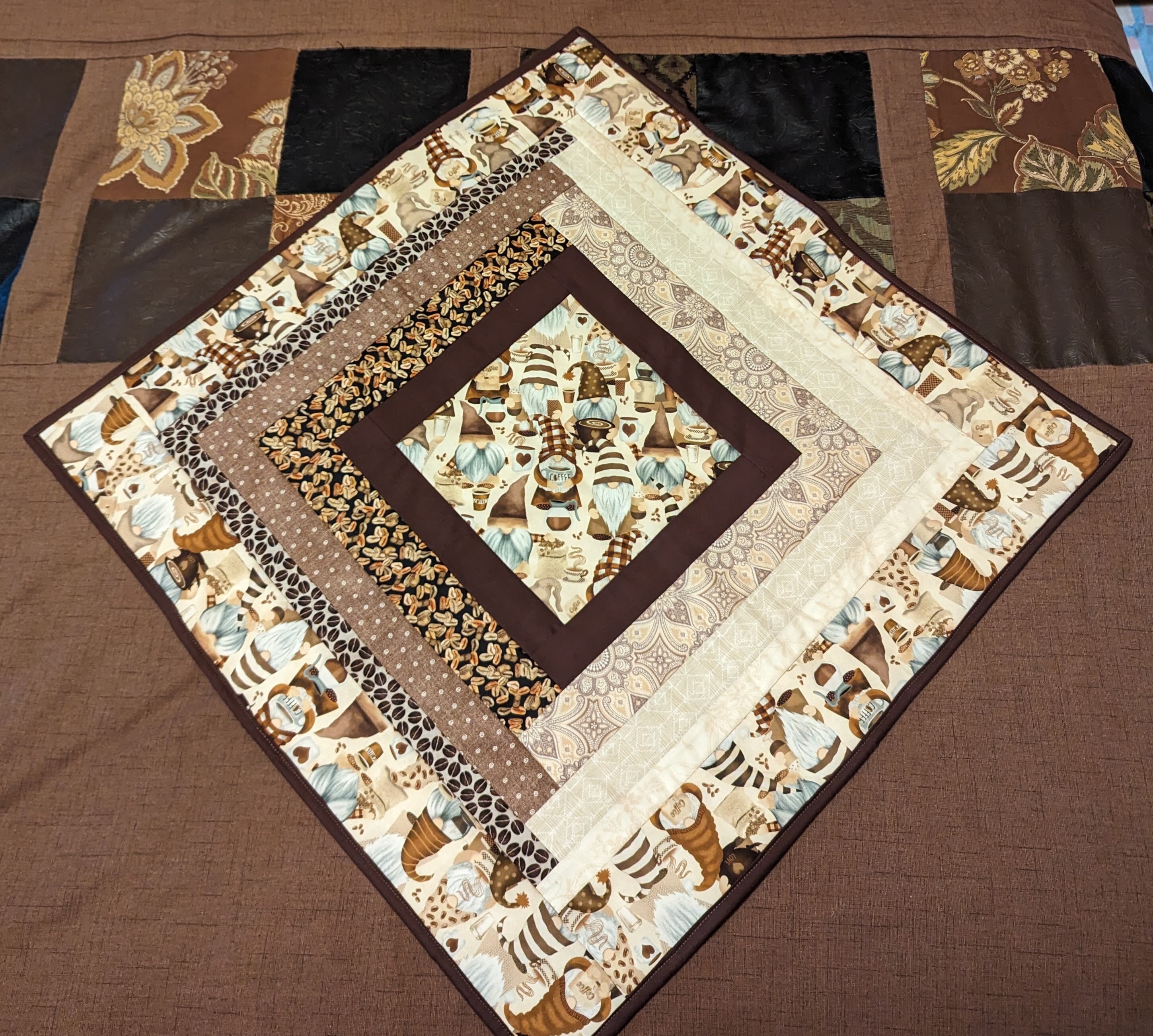 Gnome Coffee Table Topper Gnome Dresser Top Quilted Table Cover Table ...