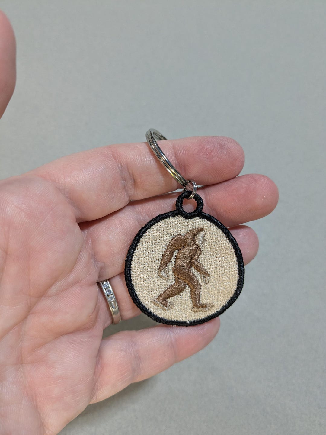 Embroidered Big Foot Keychain: Sasquatch Yeti Charm - Etsy