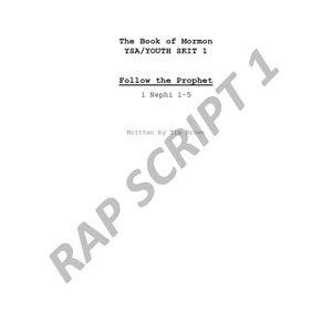 Rap Script for Ysa/youth the Book of Mormon 1 Nephi 1-5 | Etsy