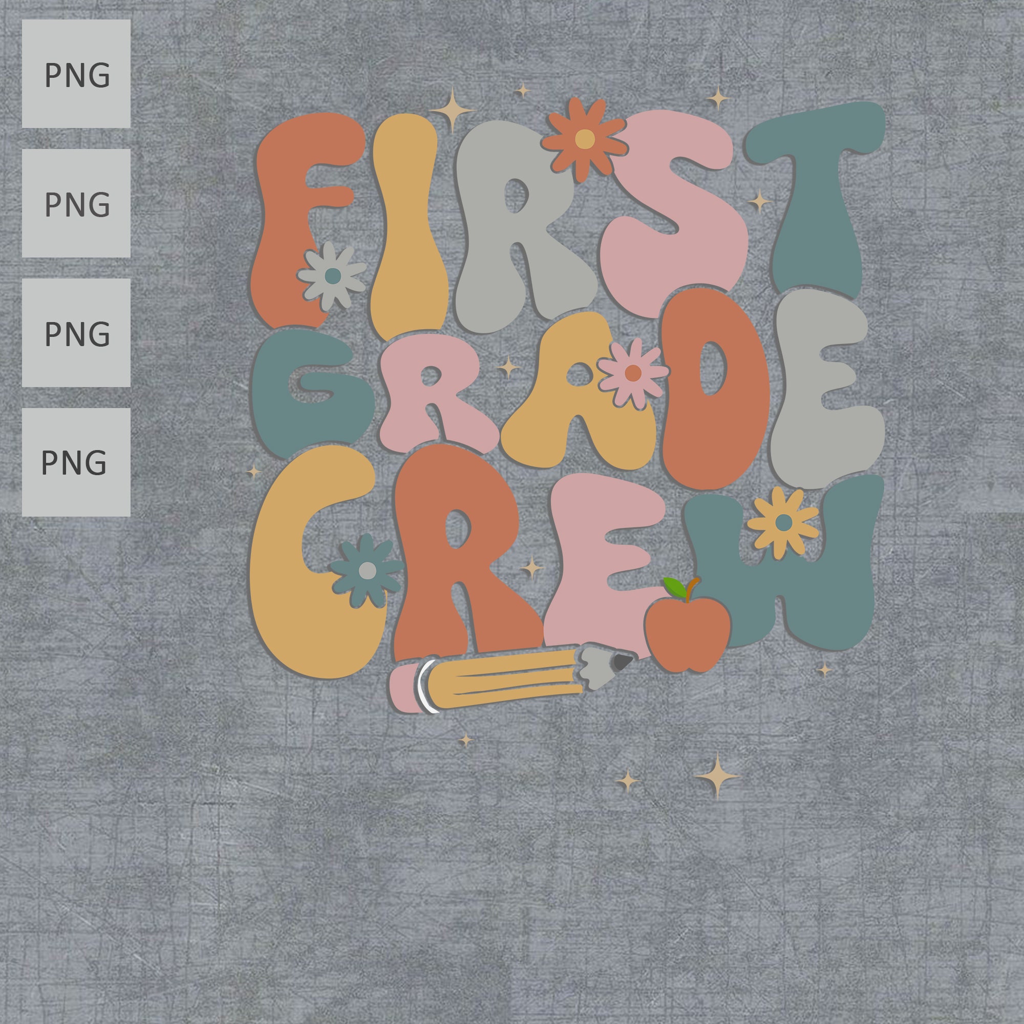 Retro First Grade Teacher Png, 1st Grade Teacher Png for First Day of ...