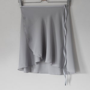 Classic Grey Wrap Ballet Skirt- Light Grey Polyester Chiffon Ballet ...