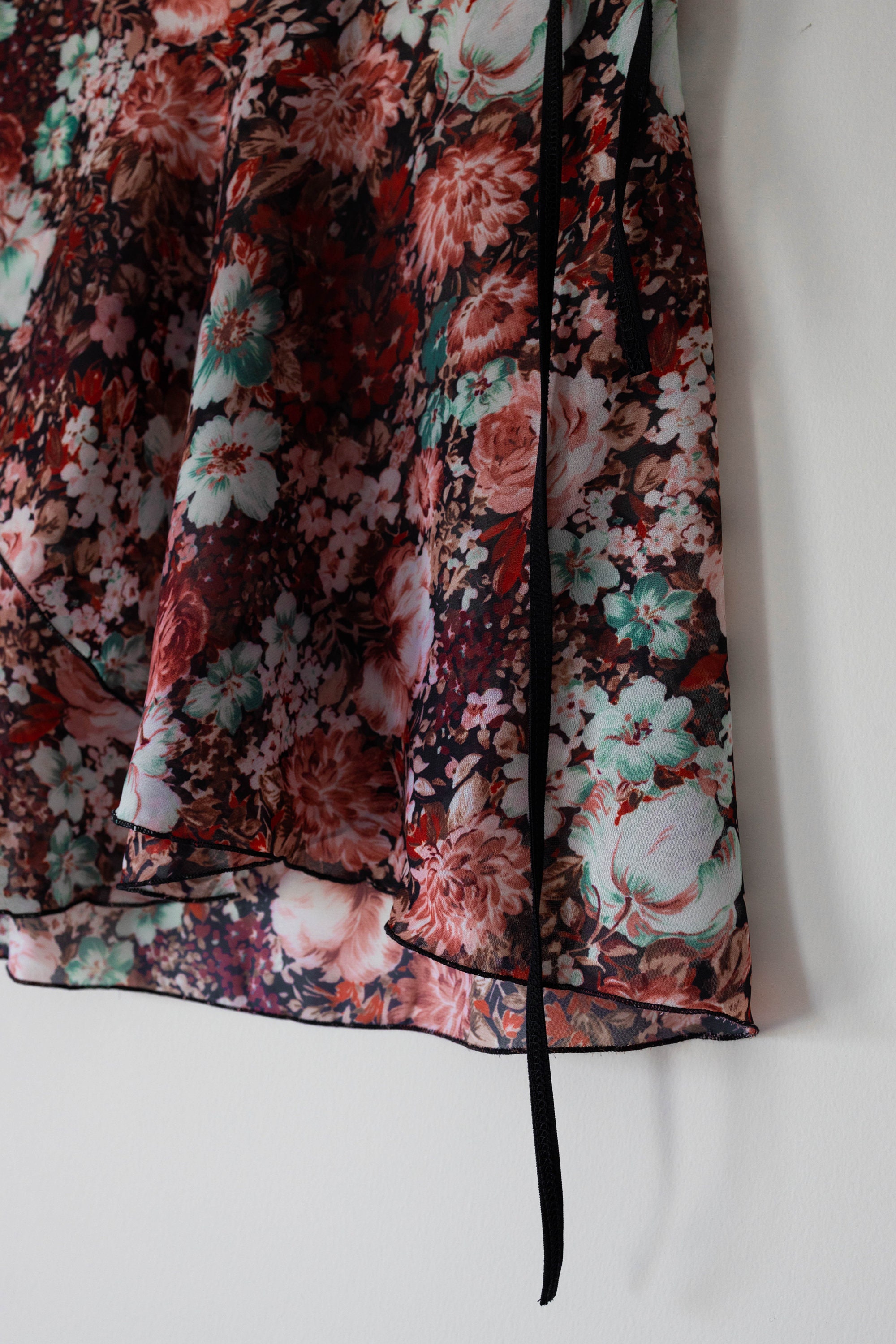 Classic June Flowers Black Wrap Ballet Skirt-polyester Chiffon Ballet ...