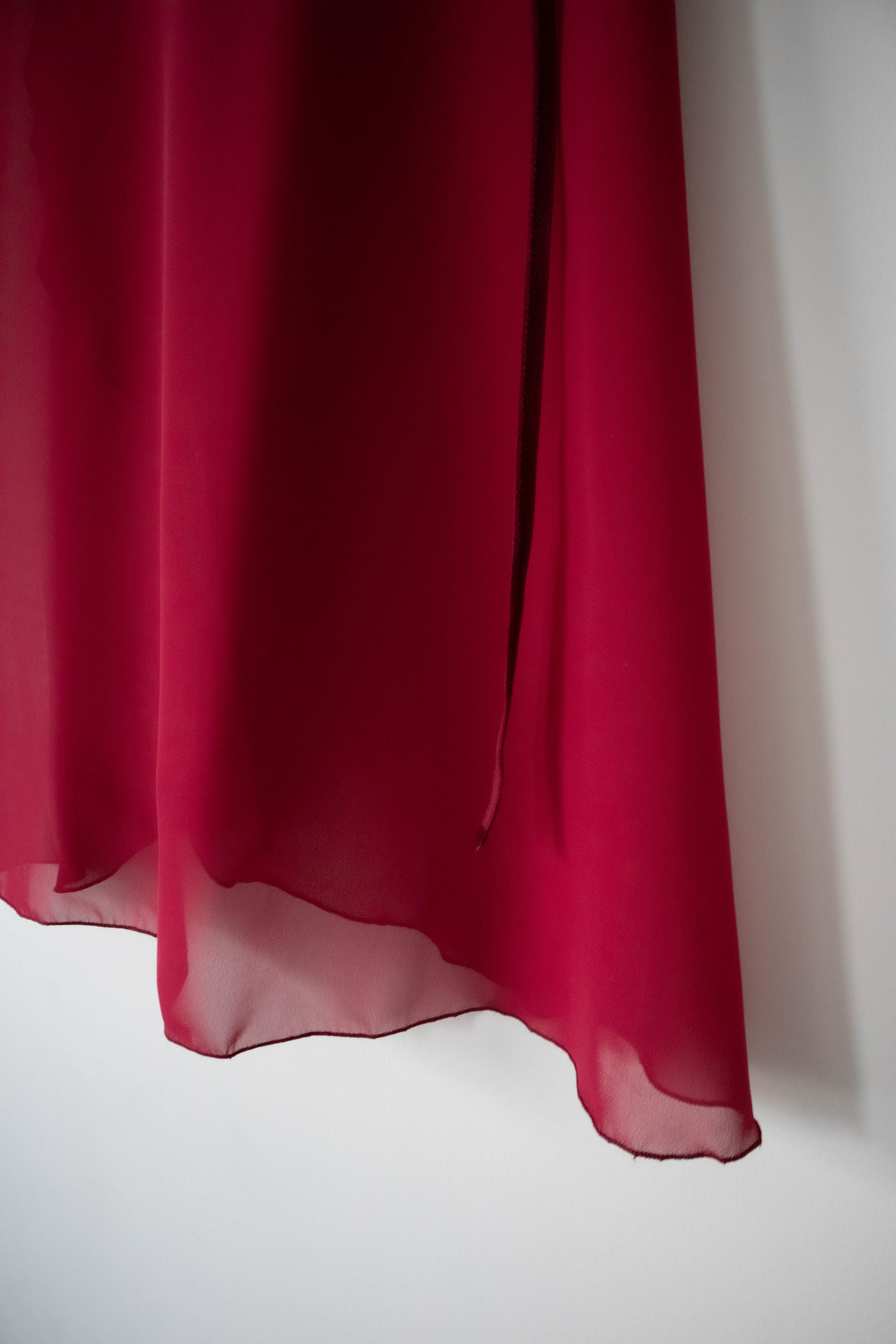 Classic Burgundy Red Wrap Ballet Skirt Red Polyester Chiffon - Etsy