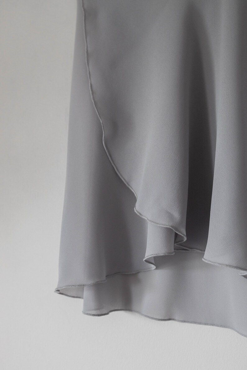 Classic Grey Wrap Ballet Skirt Light Grey Polyester Chiffon Ballet ...