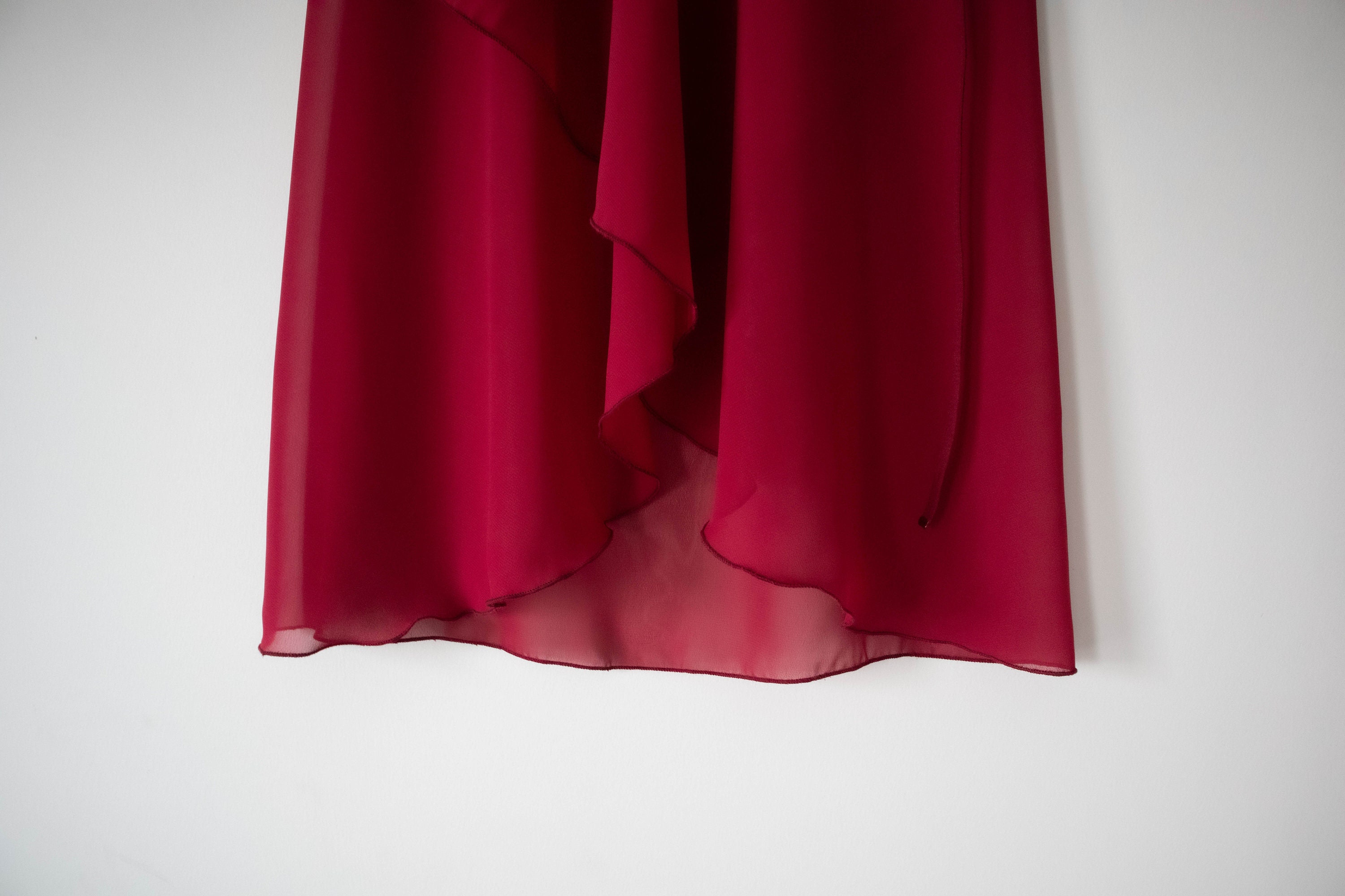 Classic Burgundy Red Wrap Ballet Skirt Red Polyester Chiffon - Etsy