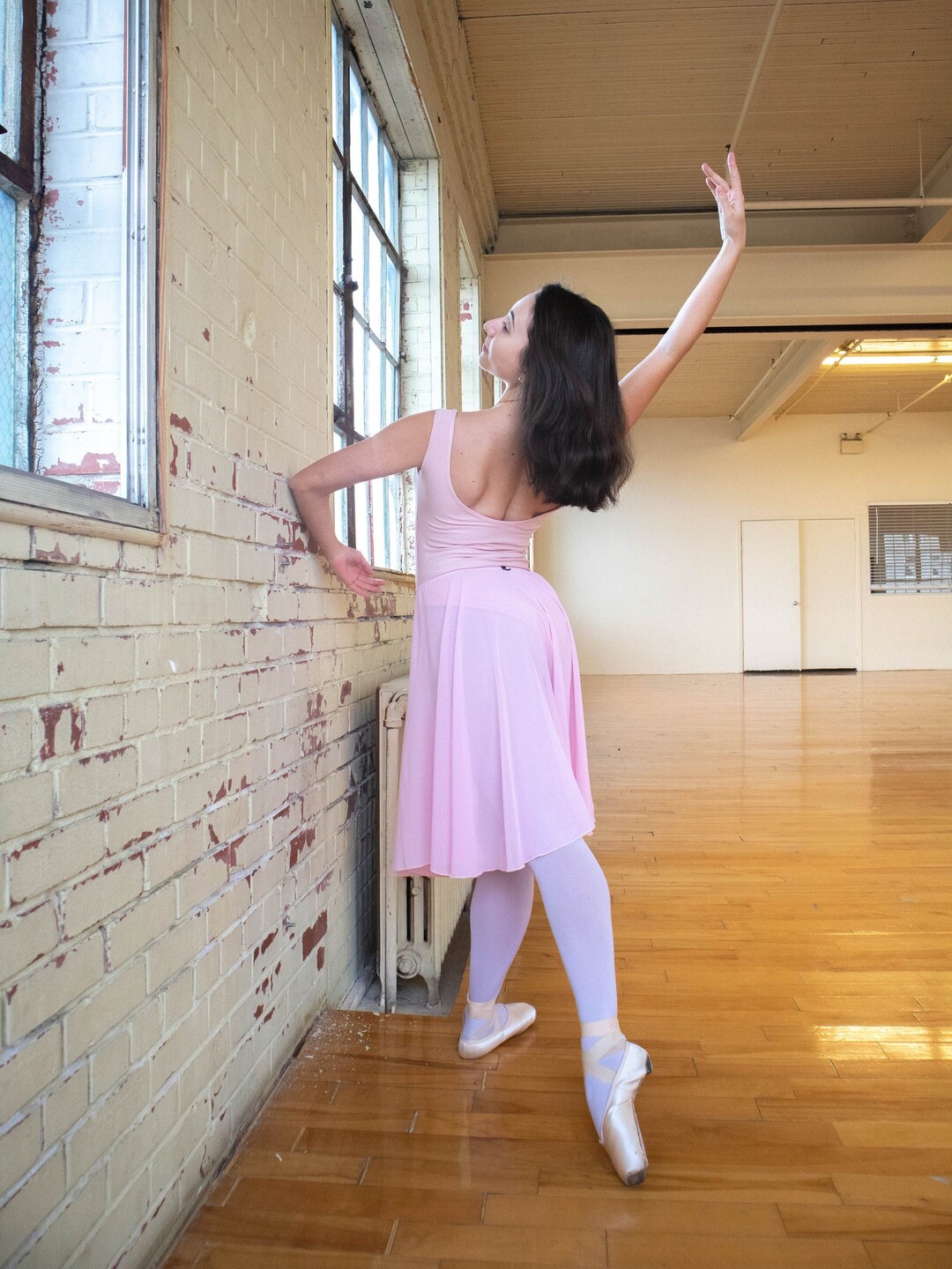 Classic 20” Pink Ballet Skirt - Peony Pink Polyester Chiffon Ballet ...