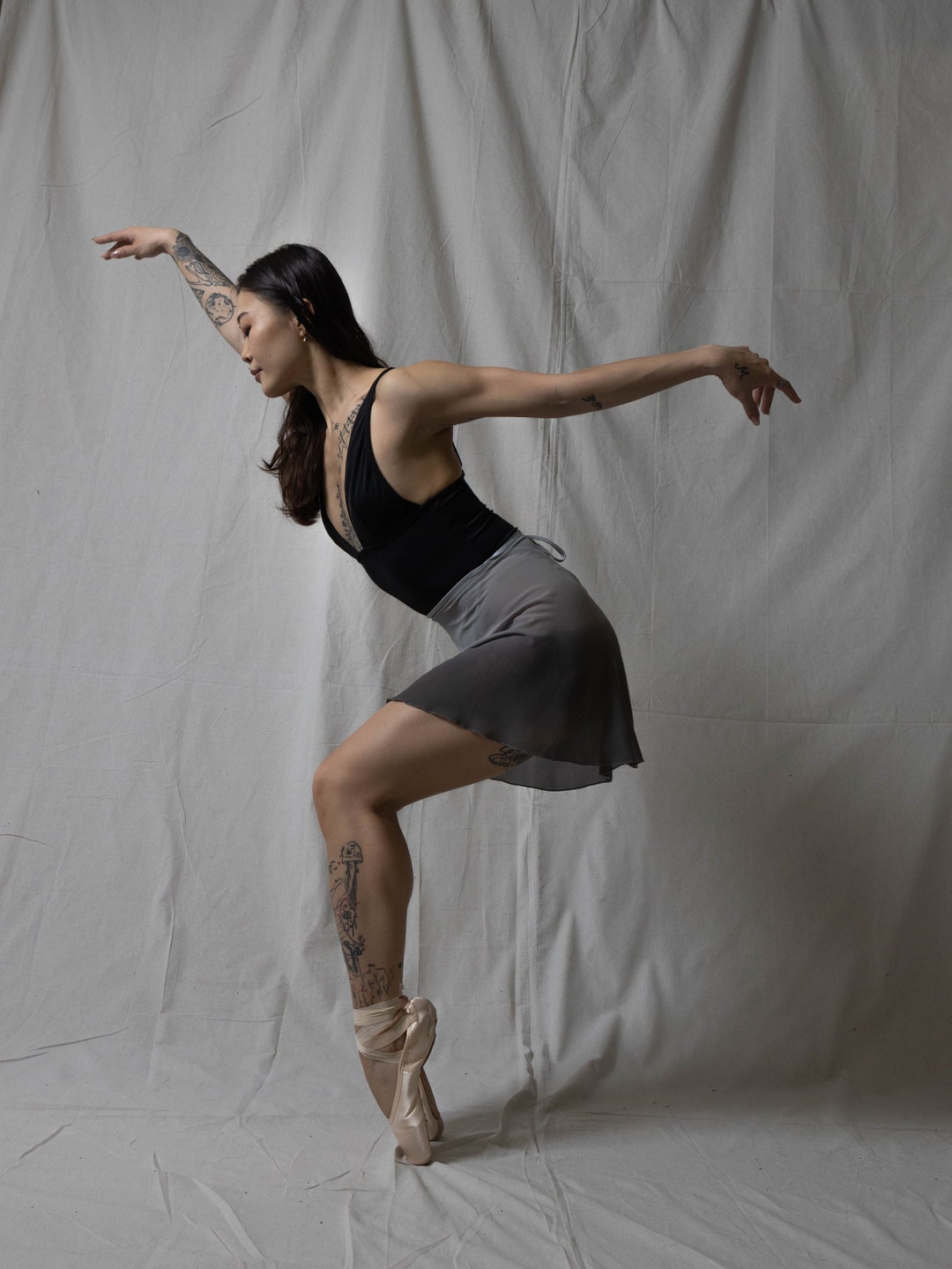 Ombre Chiffon Ballet Wrap Skirt - Light Grey Dance Skirt - Etsy