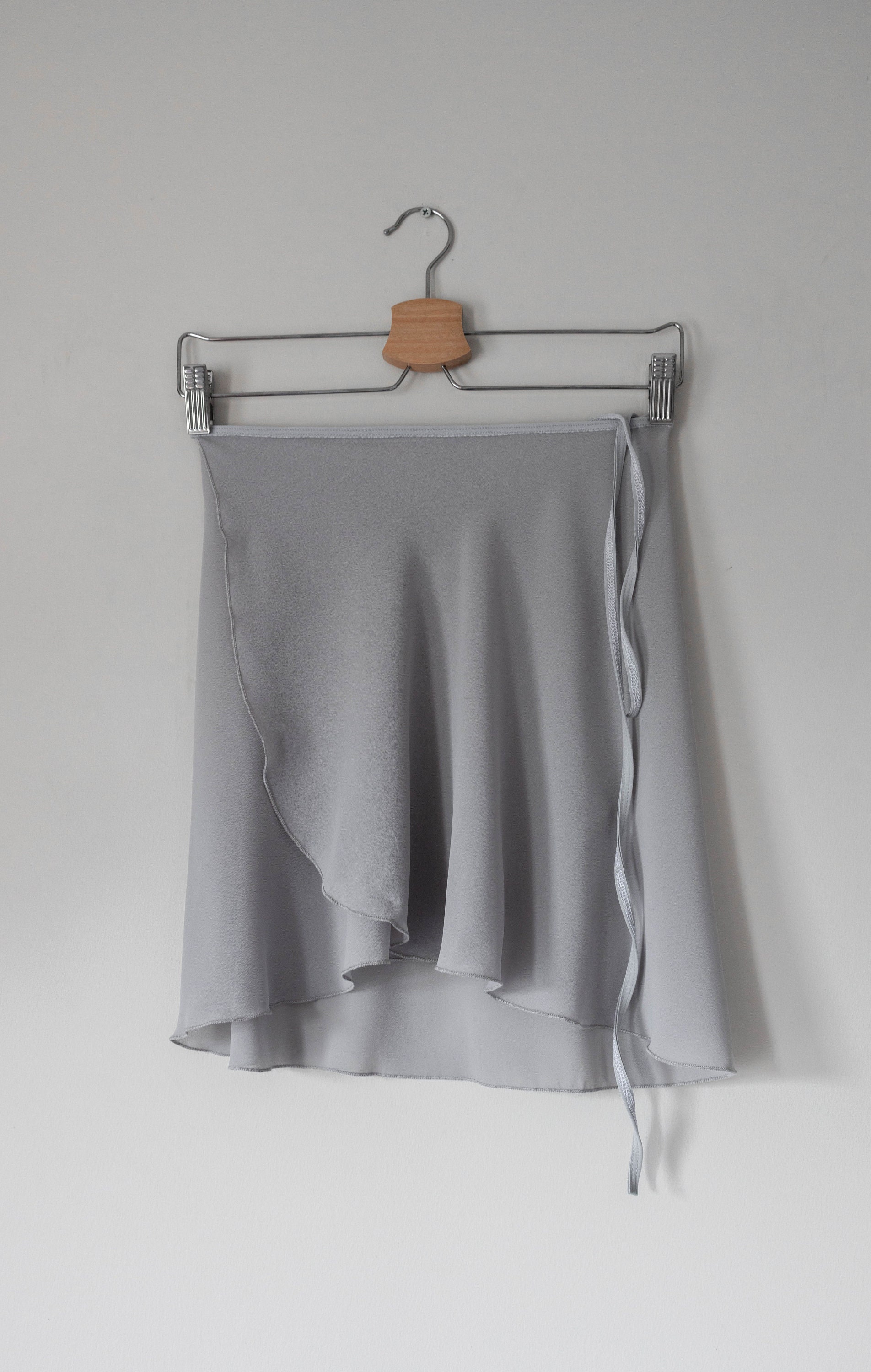 Classic Grey Wrap Ballet Skirt- Light Grey Polyester Chiffon Ballet ...