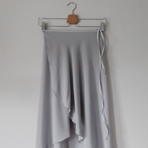 Classic Grey Wrap Ballet Skirt- Light Grey Polyester Chiffon Ballet ...