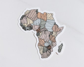 Africa Vinyl Decal 2 Africa Decals Map of Africa Sticker - Etsy