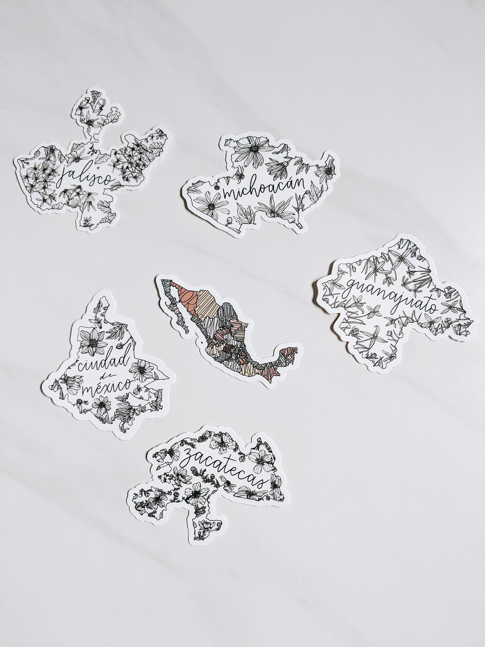 Ciudad De México Sticker Mexico City State Sticker Floral - Etsy