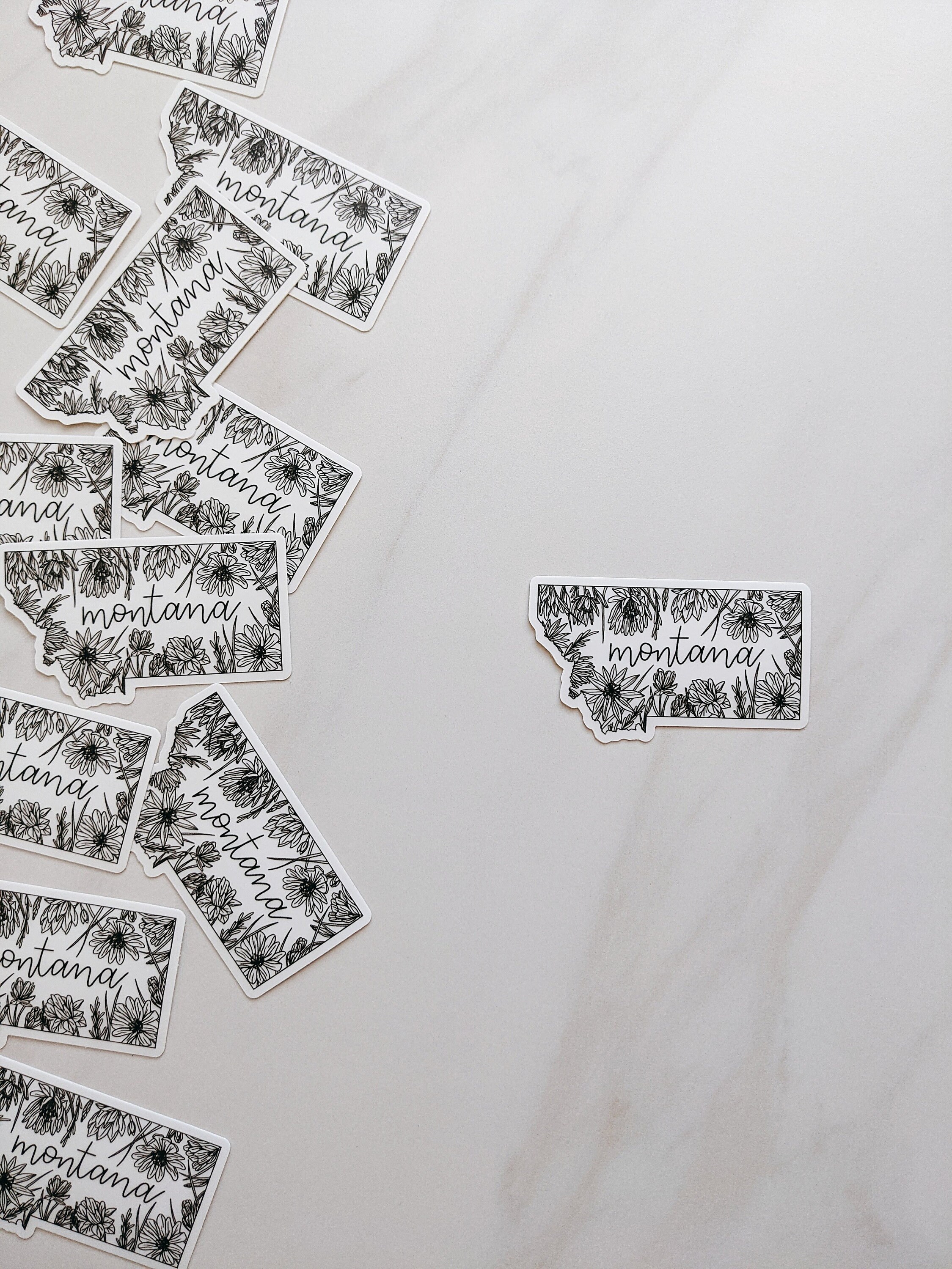 Montana Sticker MT State Flower Bitterroot Floral - Etsy