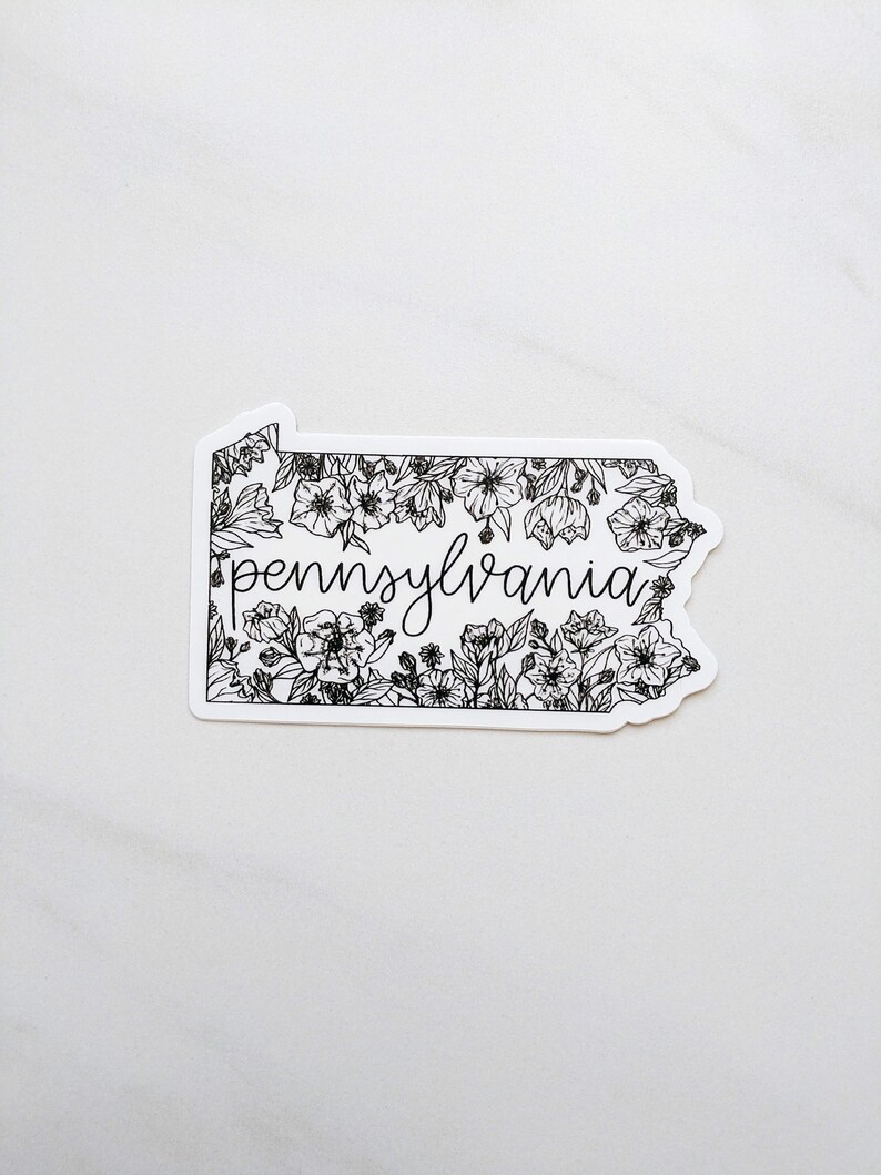 Pennsylvania sticker PA state flower mountain laurel | Etsy