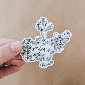 Jalisco Sticker | Mexico State Sticker | Floral | Hand-lettered ...