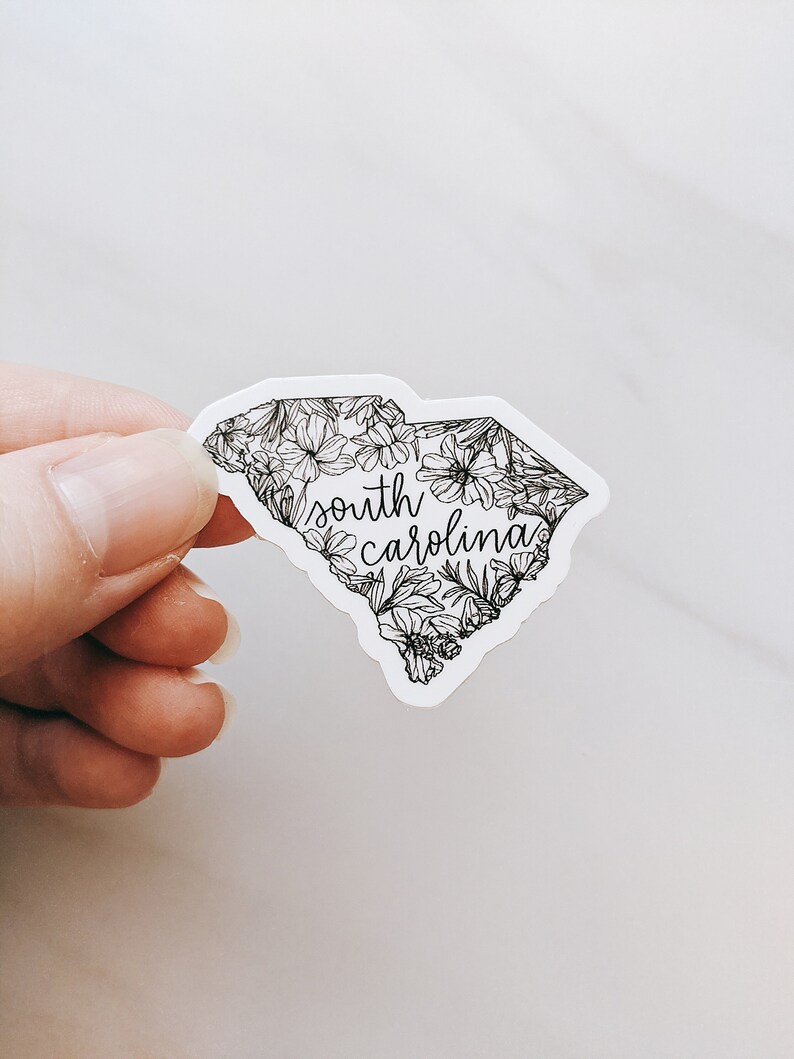 South Carolina Sticker MINI Size Available SC State Flower | Etsy