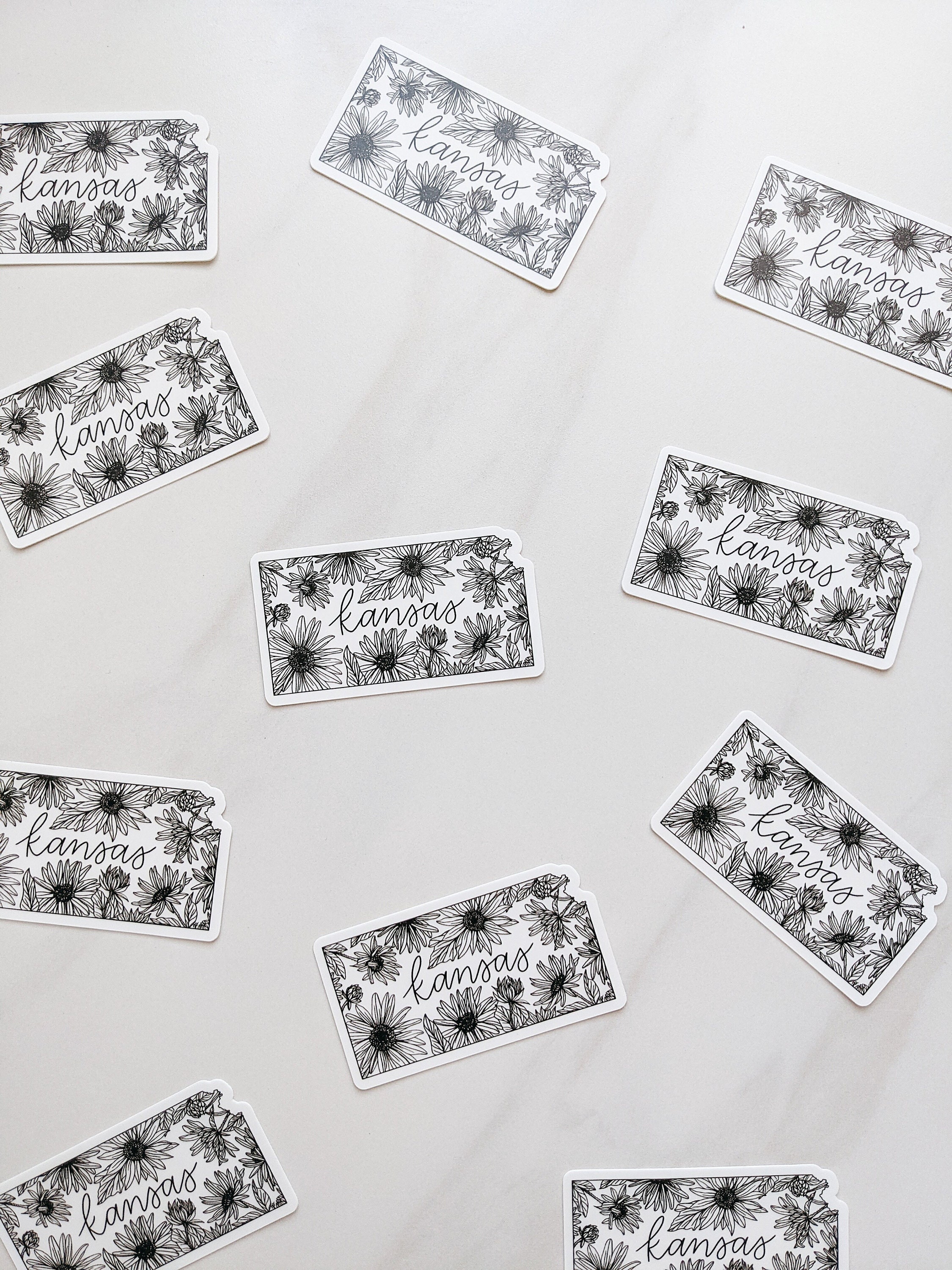 Kansas Sticker KS State Flower Wild Sunflower Floral - Etsy