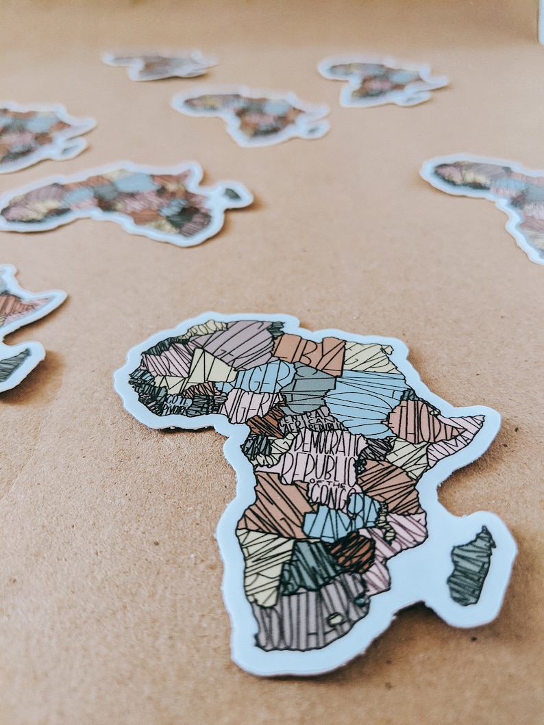 Africa Sticker Countries of Africa Continent Vinyl Decal - Etsy